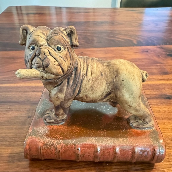 Accents | Vintage Bulldog Smoking Cigar Dog Sculpture Ceramic Figurine ...